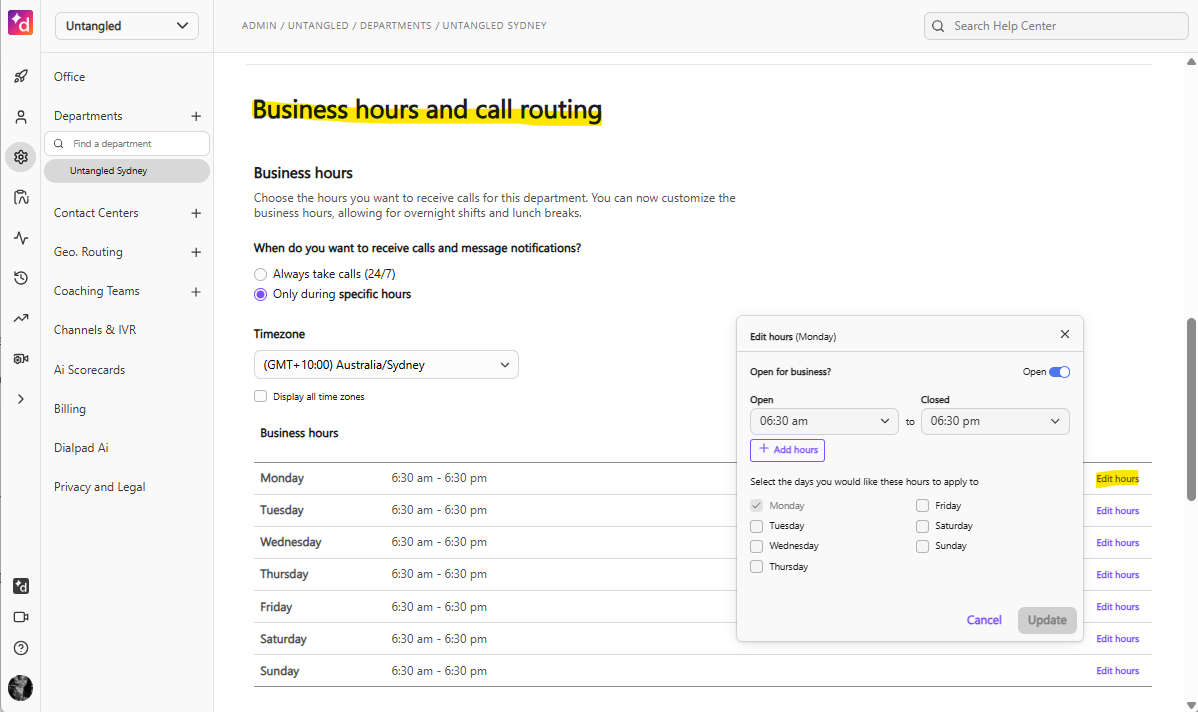 Managing Your Main Line in Dialpad: Settings, Hours & Call Flow