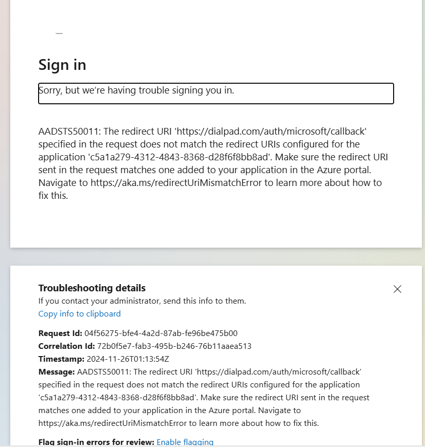 Dialpad Log in Loop Issues